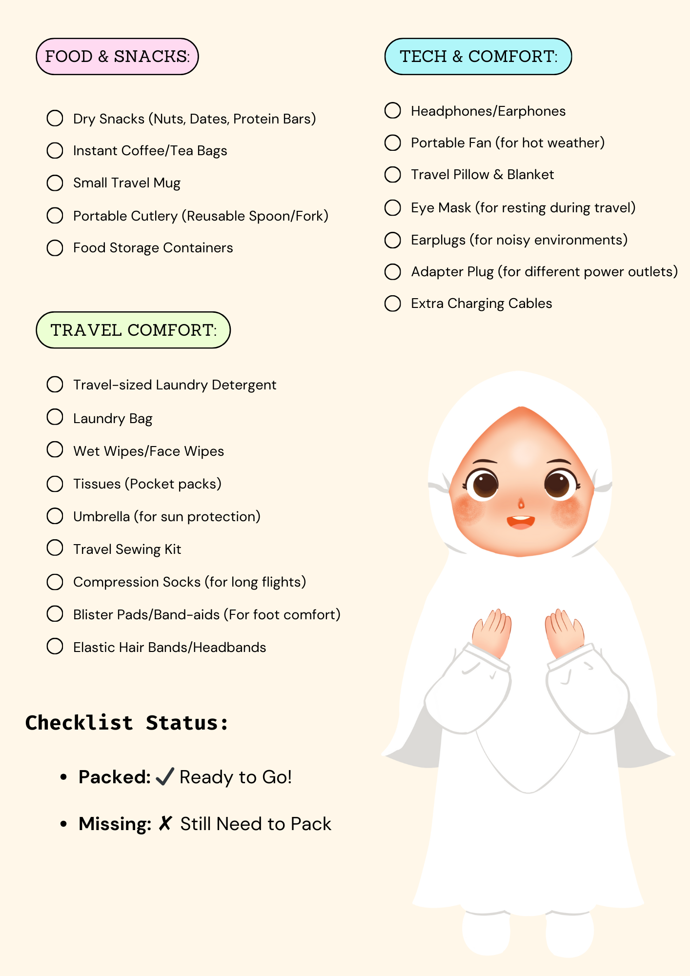 Umrah Packing Checklist for Women (Digital Product)
