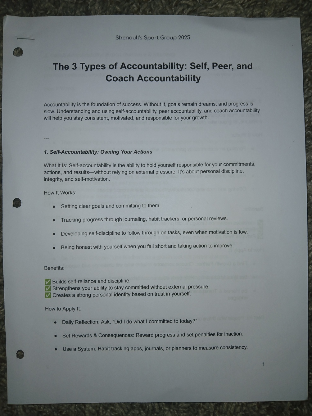 Which form of Accountability do you need most right now?