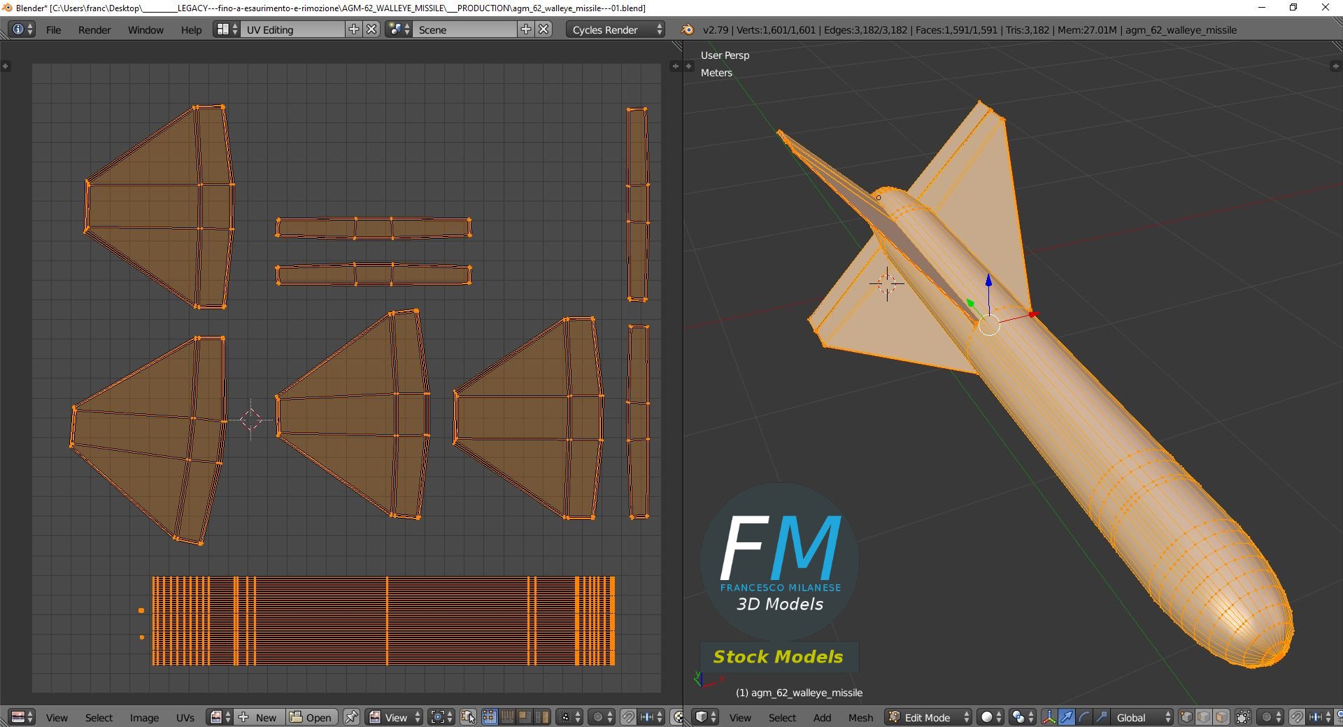 3D MODEL - AGM-62 Walleye missile