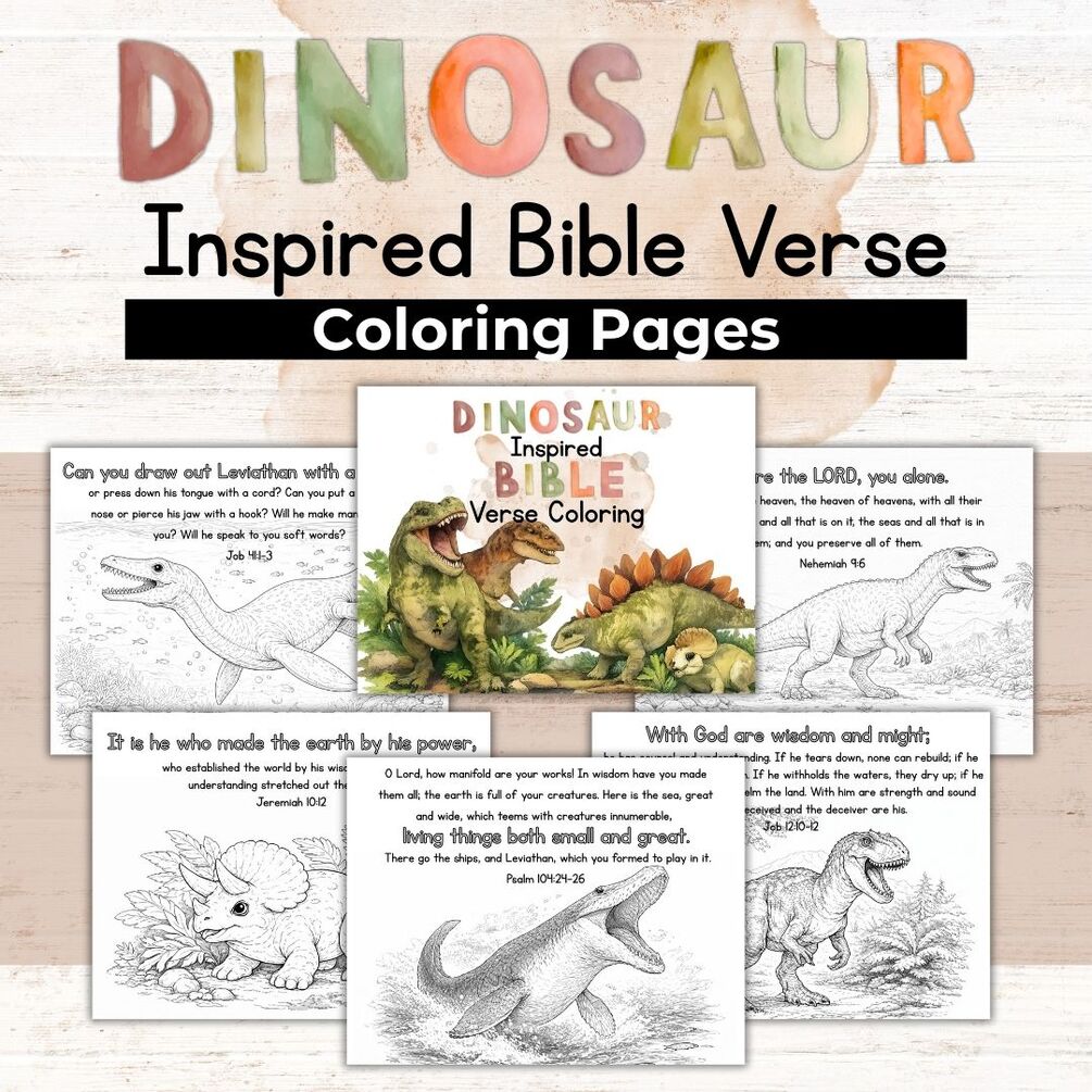 Dinosaur Coloring Pages with Bible Verses