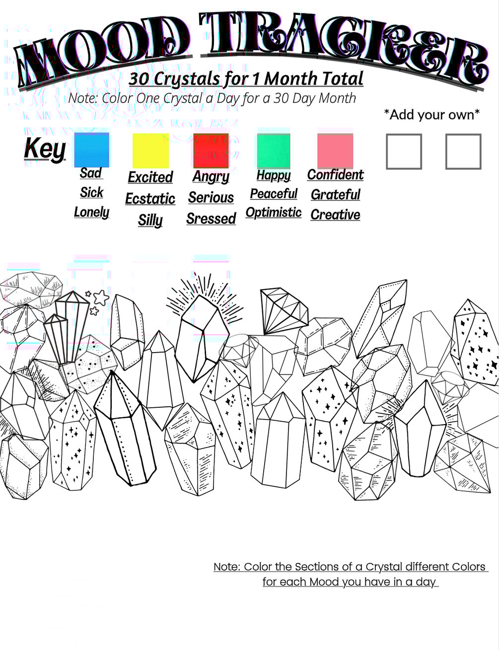 Mood Tracker Coloring Page