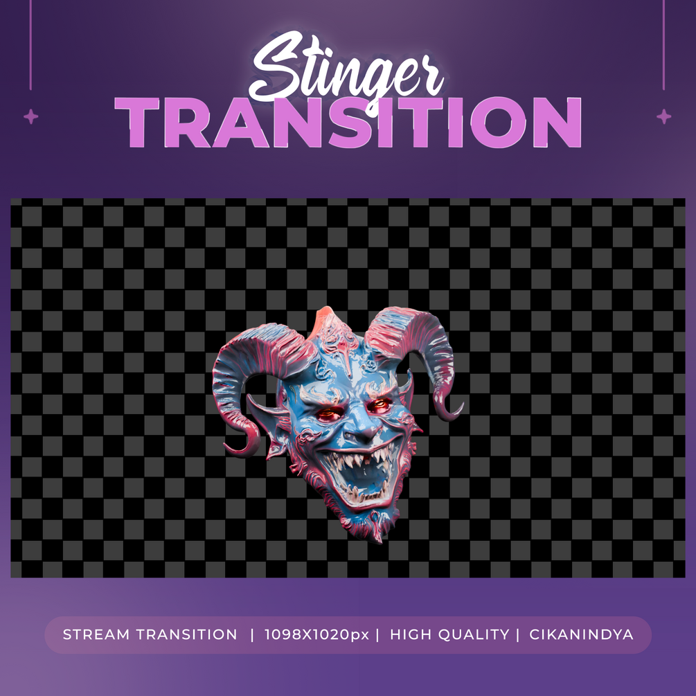 Sinister Smile Animated Stinger Transition | Neon Demon Mask FX for ...