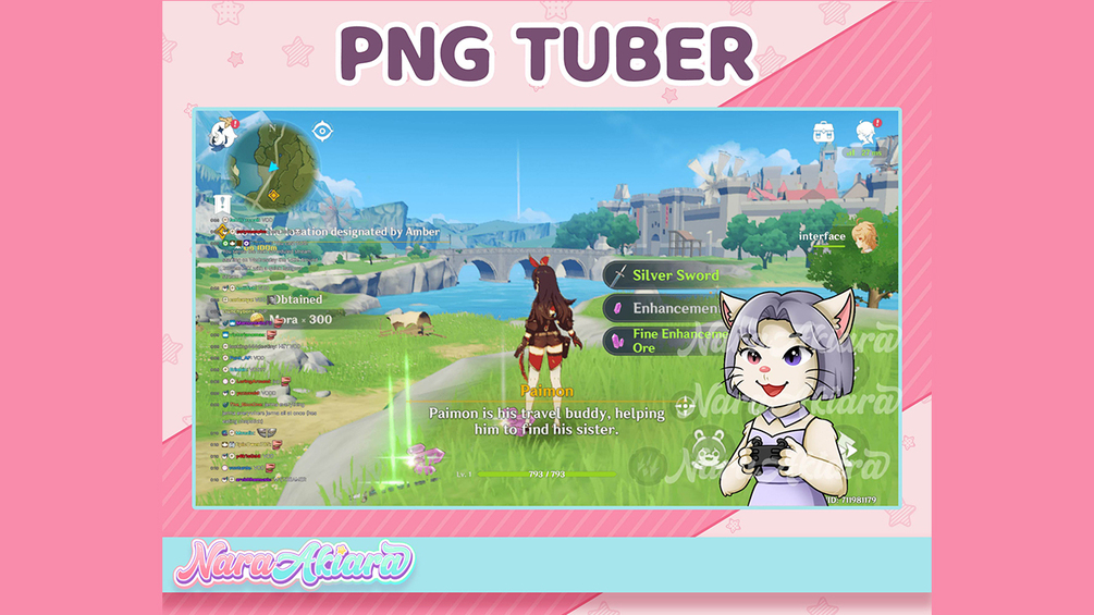 Elevate Your Vtuber Stream with Chibi PNGTuber Avatar Short Hair Cat Girl