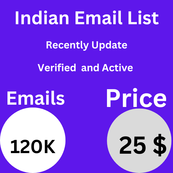 120k Indian Email List (active& verified)