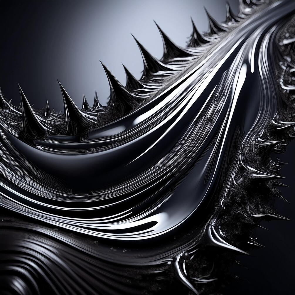 [TEXTURE] 150+ Black Liquid Chrome - AI Generated Textures