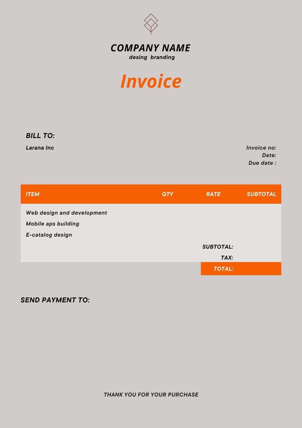 Beige Neutral Modern Texture Paper Freelance Invoice