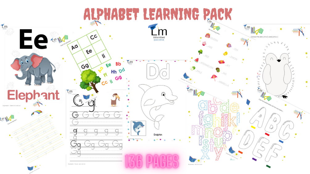 alphabet learning pack : Alphabet identification, Practice, Coloring ...