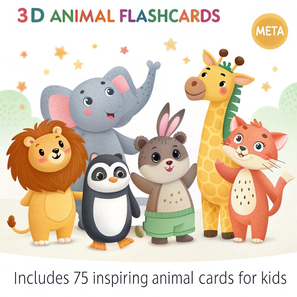 3D flash cards