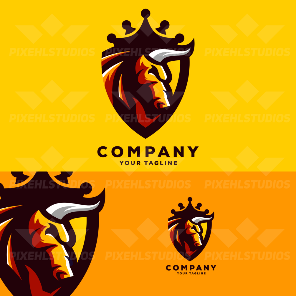 Yellow Bull Mascot Logo + Header
