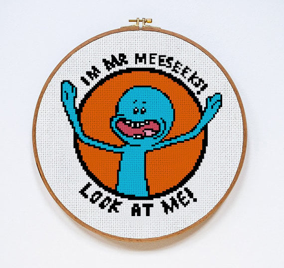 Rick and Morty Mr. Meeseeks Cross Stitch Pattern PDF Download