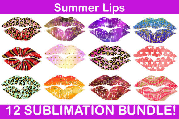 12 Sublimation Summer Lips