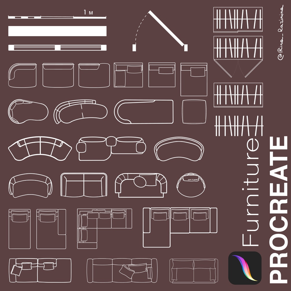 Furniture stamp for Procreate