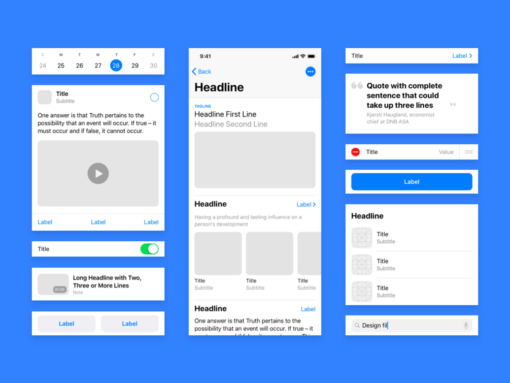 Platforma 2: iOS Wireframe Kit