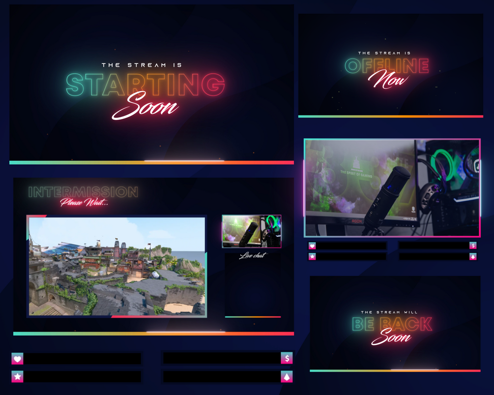 Neon Color Effect Stream Overlay – Vibrant, Animated Design for Twitch ...