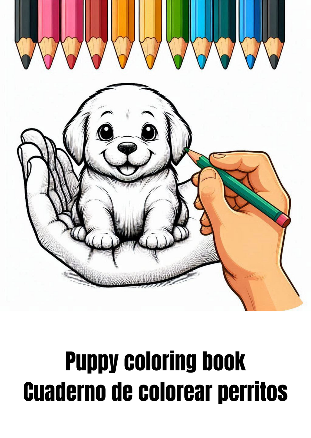 Puppy coloring book / Cuaderno de colorear perritos