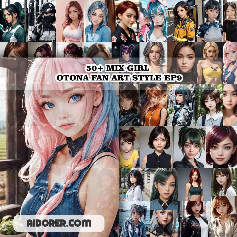 50+ MIX GIRL OTONA FAN ART STYLE EP9