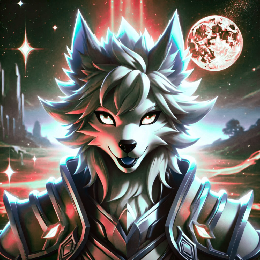Celestial Wolf Warrior Fantasy Sci-Fi Digital Art