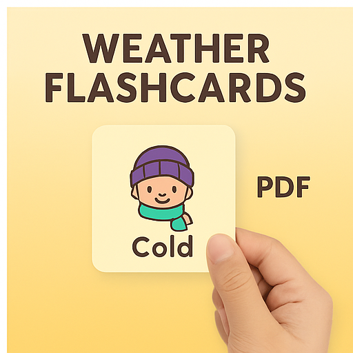 Weather Flashcards for Kids – Printable PDF