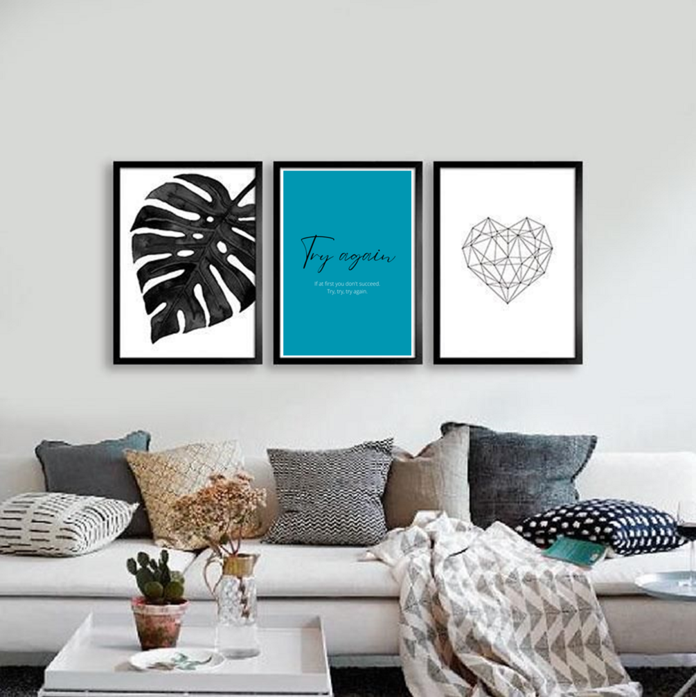 Try Try Try again Printable Poster, Home Decor