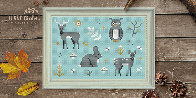 Woodland Creatures Cross Stitch Pattern