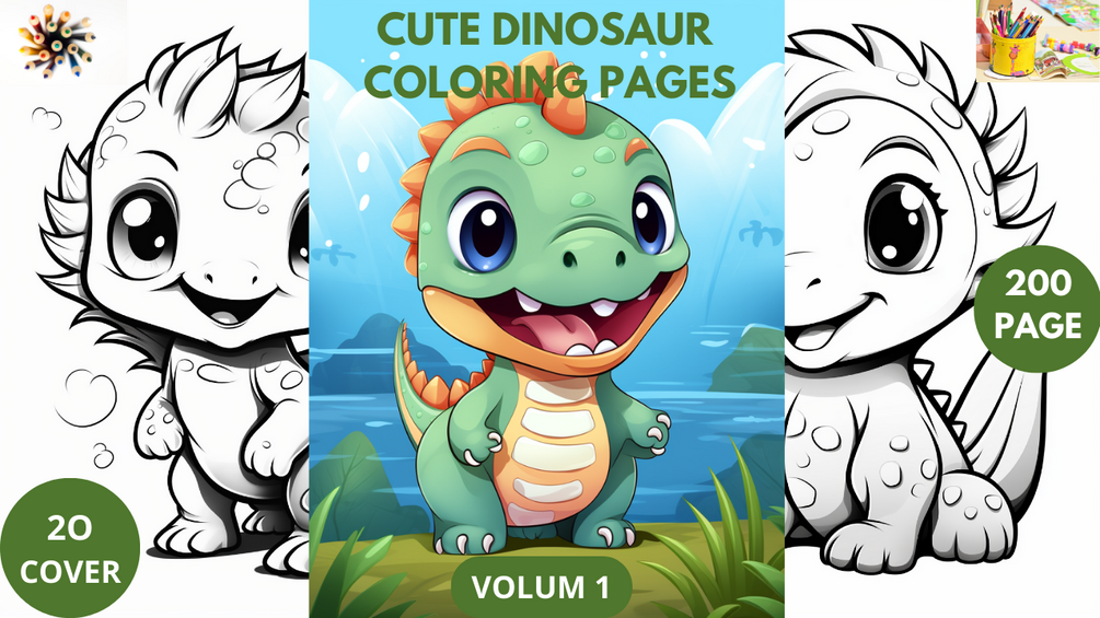 200 Cute Dinosaur Coloring Pages For kids.
