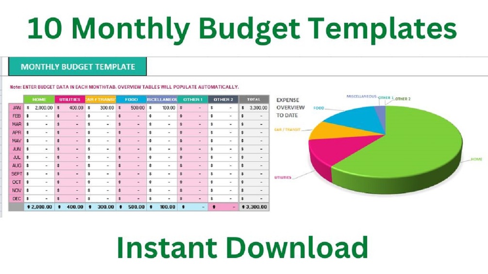10 Different Monthly Budget Templates in Excel