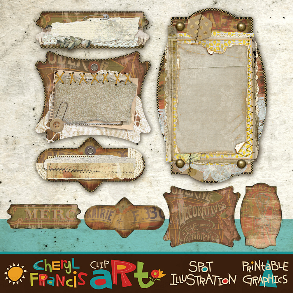 Title Area Book Labels / Collage Tags