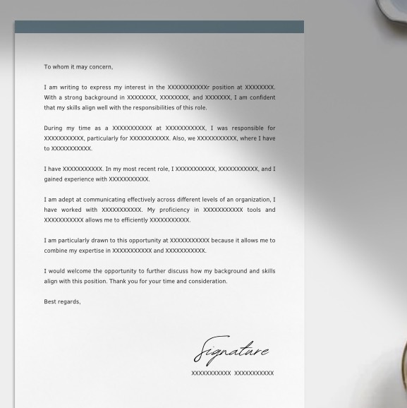 Minimalist Cover Letter Template - Editable in Canva