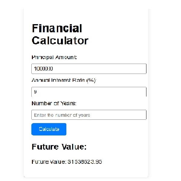 HTML Scripts for Financial Calculator