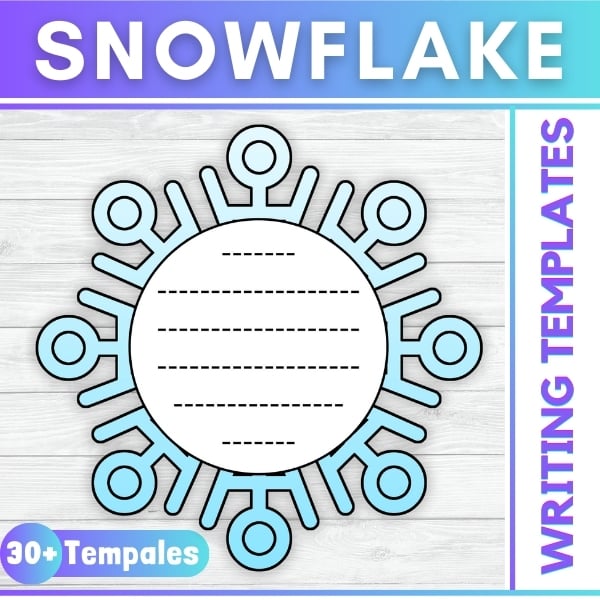 Blank Snowflake Writing Paper Template | Winter writing prompts ...