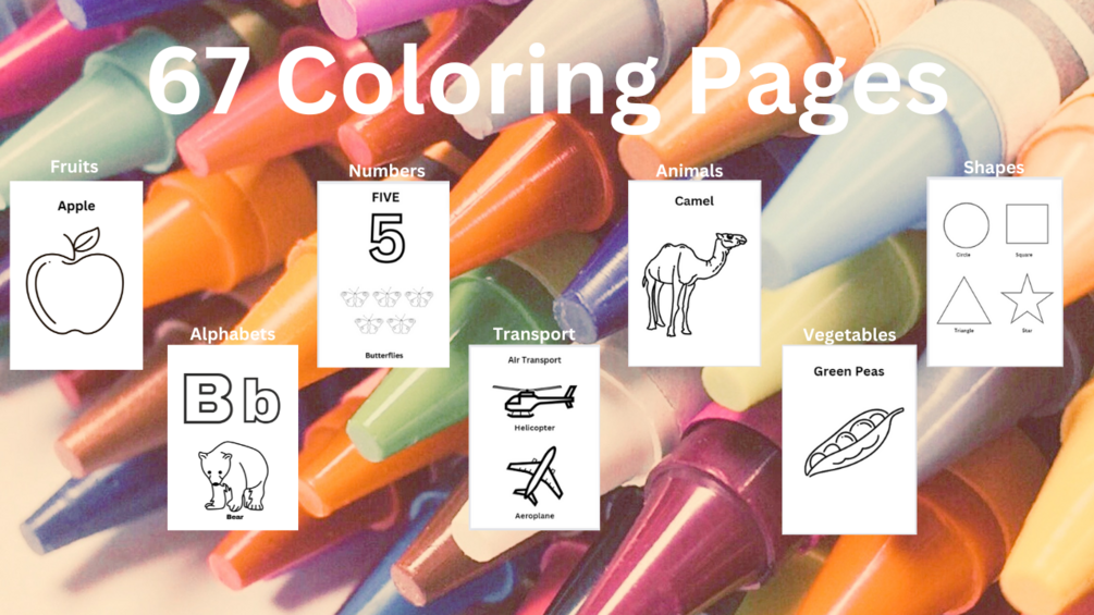 67 Printable coloring pages for toddlers, preschoolers
