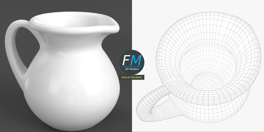 3D MODEL - Porcelain pitcher