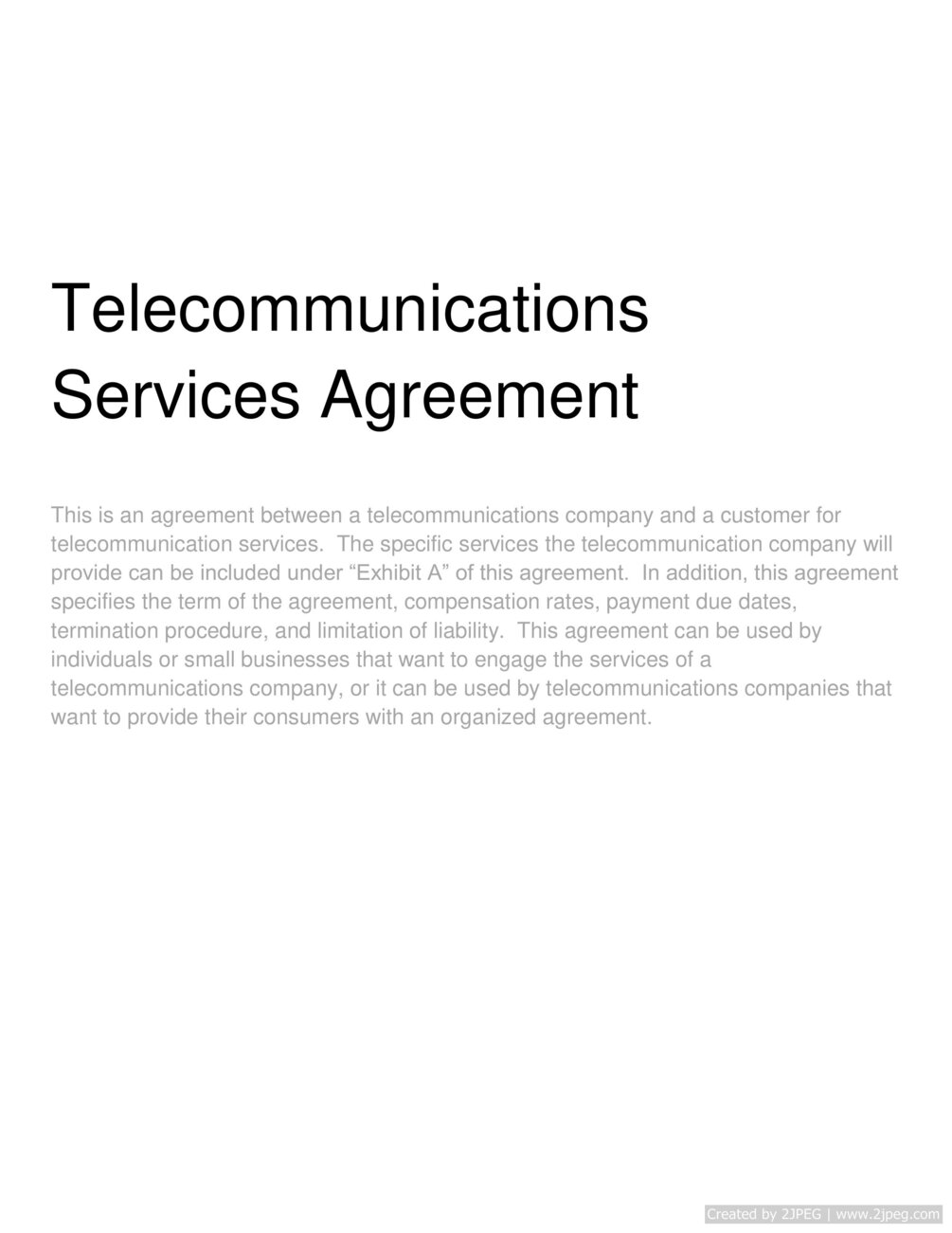 Telecommunications Services Agreement