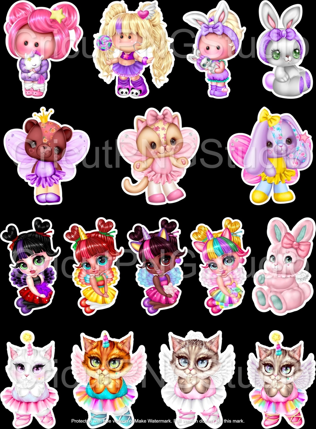 Cute Girls PNG file for Sticker Making 3
