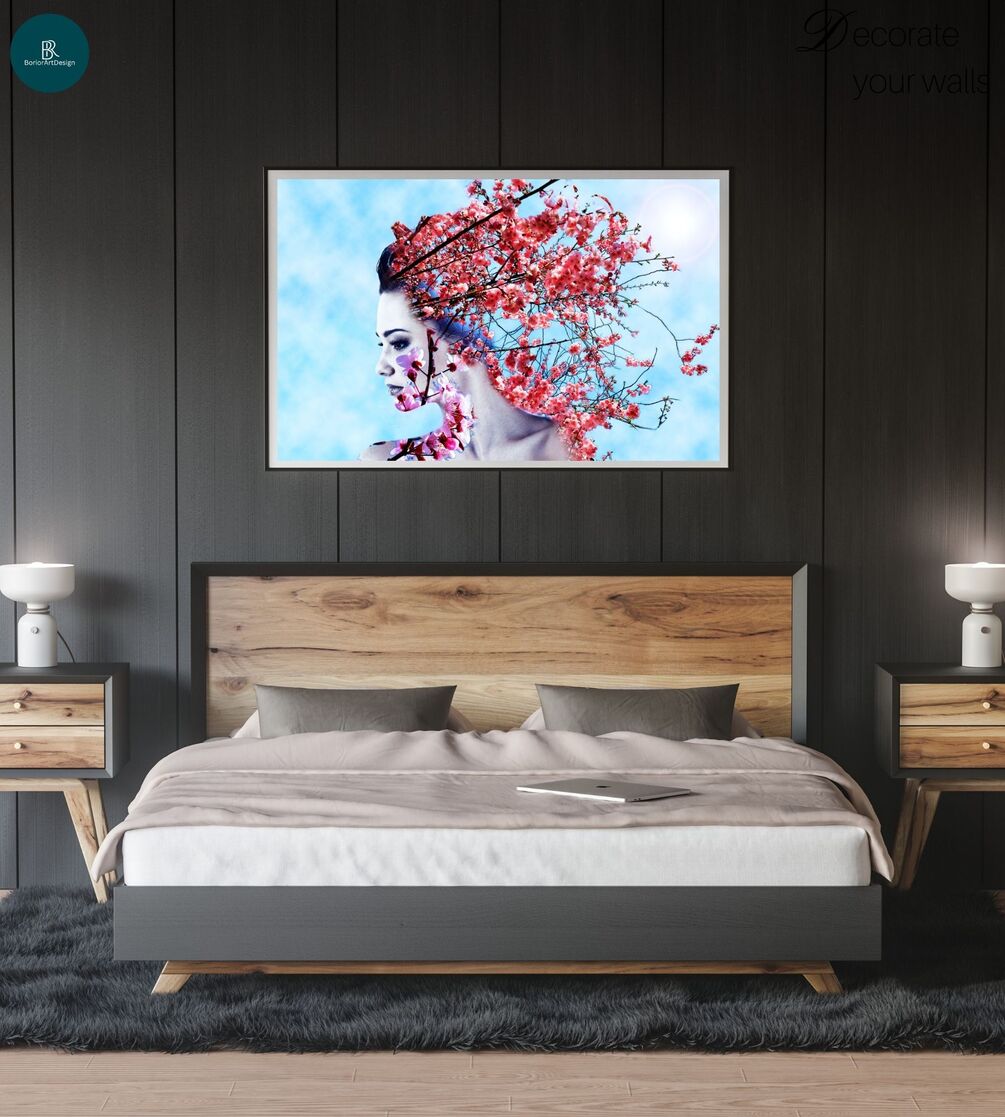 Affiche Femme & Fleurs | Art Féminin et Nature | Décoration Murale ...