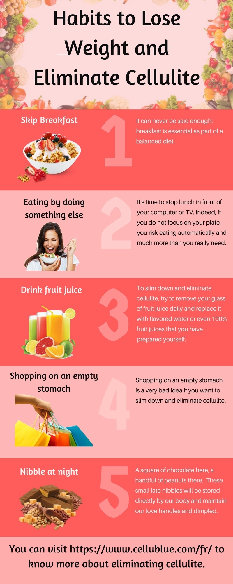 Habits to lose weight and eliminate cellulite