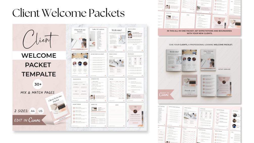 Client Welcome Packet Template | Editable Canva Kit for Coaches ...