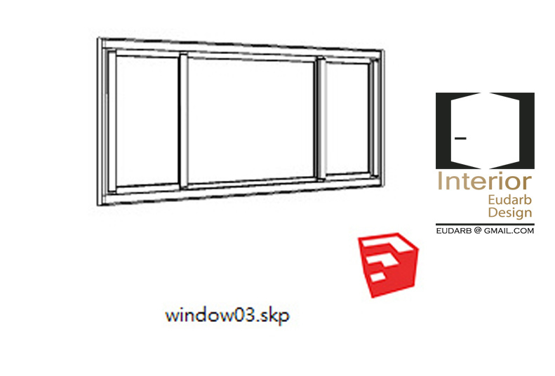 Dynamic Dimension Aluminum Window Model 03 Sketchup SKP