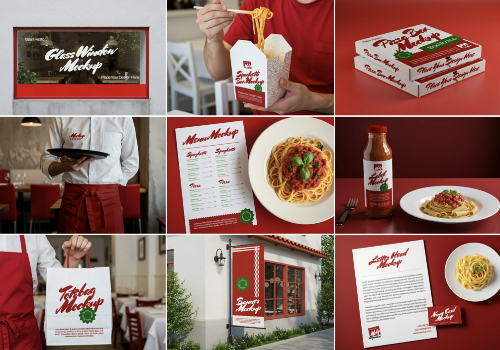 15 Premium Pasta Resto Mockup Collection