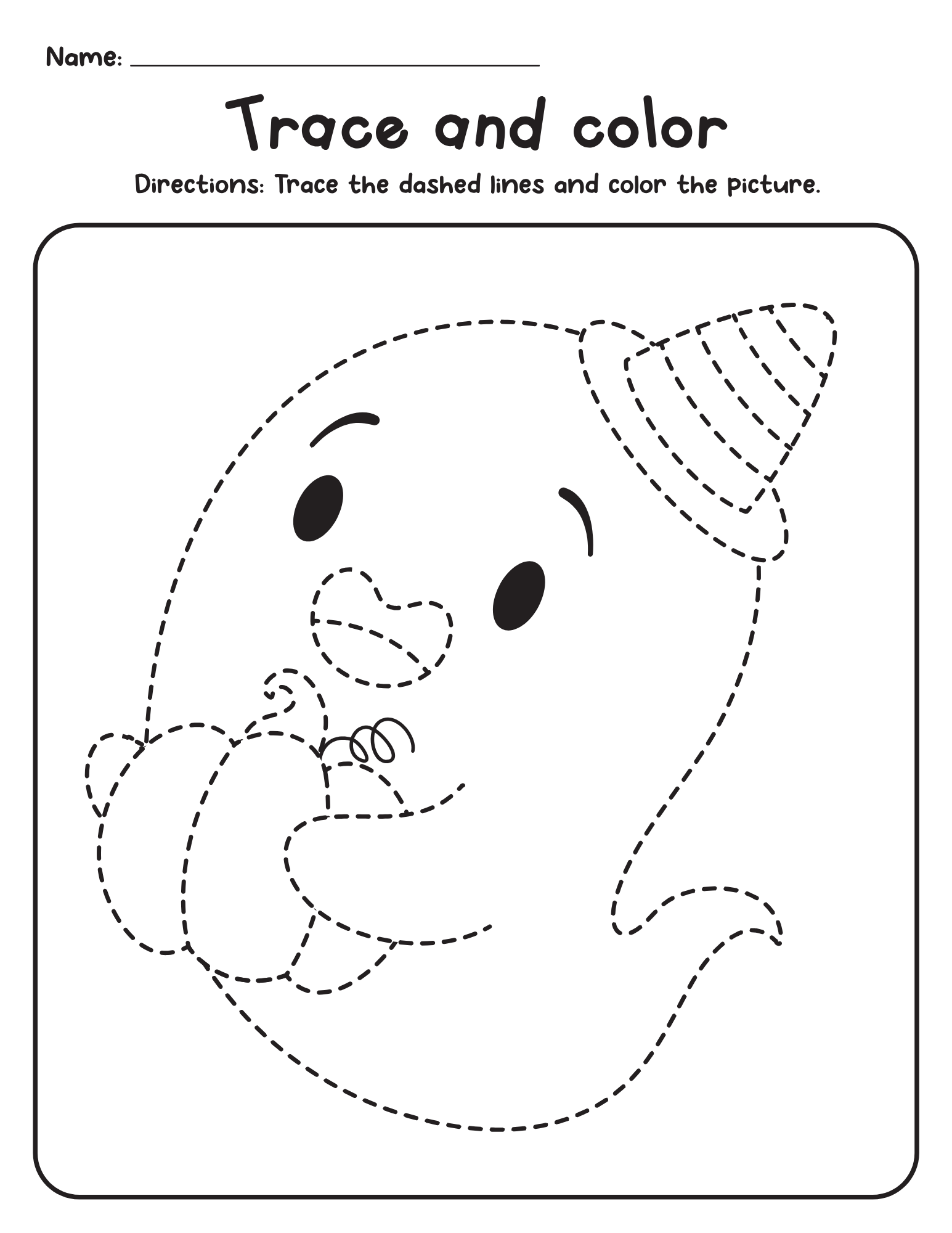 Halloween-Trace for kids 20 Coloring Pages