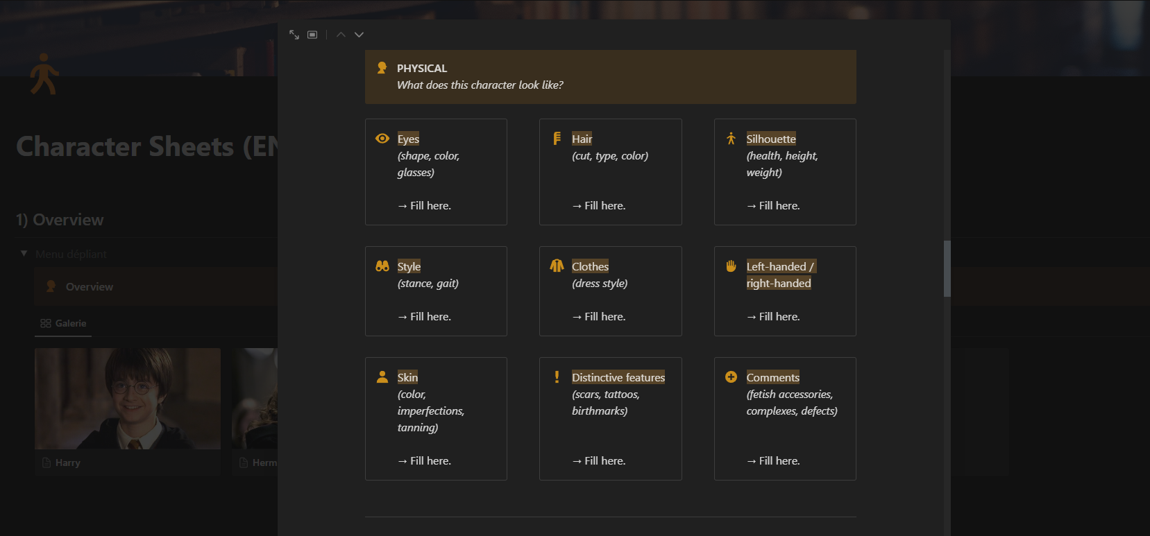 Exhaustive Character Sheets for Writers | Notion Template