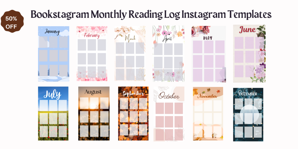 Bookstagram TBR/Monthly Reading Wrap Up Templates - Instagram Story ...