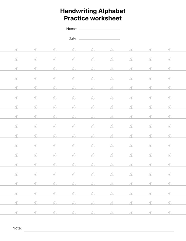 Hand writing practice workbook (Digital Download)