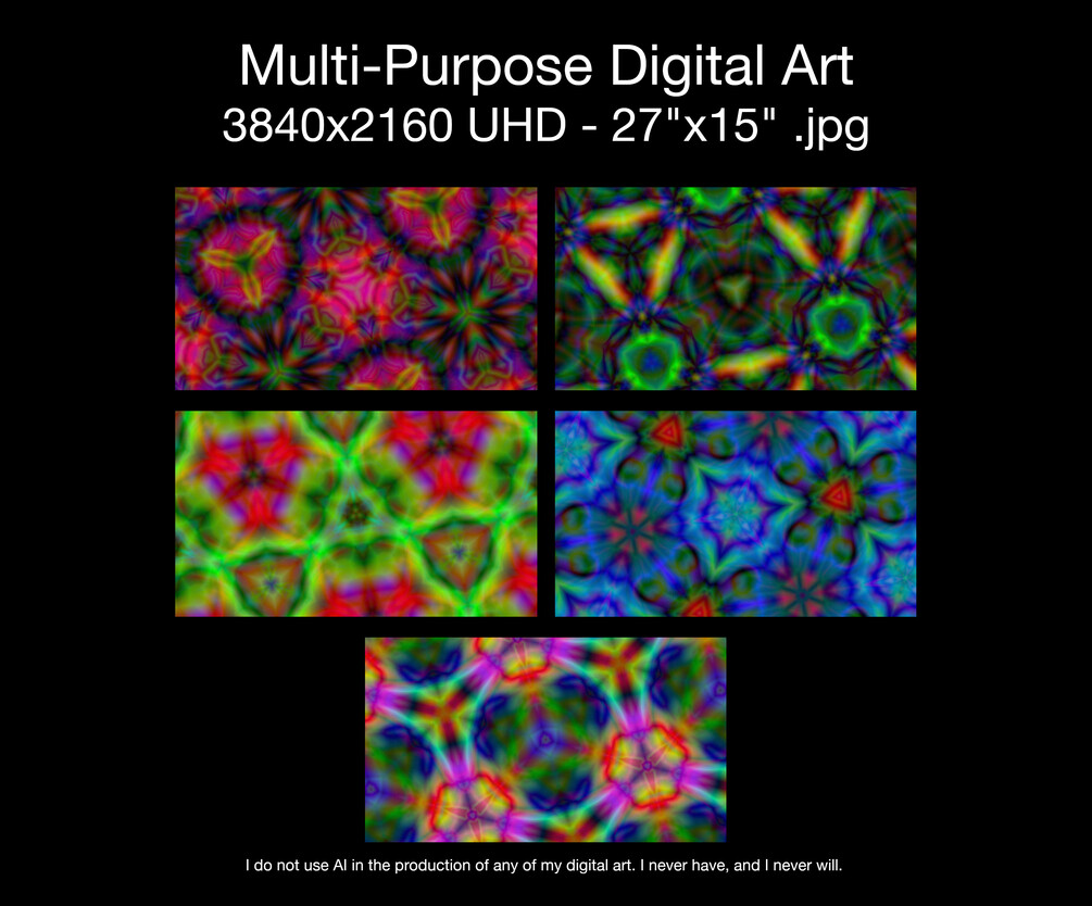 5 Pack Multi Purpose 4K Digital Art #38 - Psychedelic printable art for ...