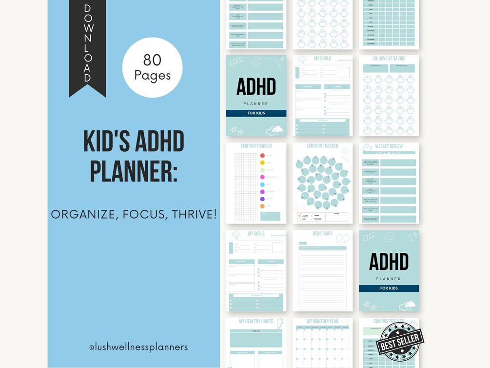 Kid's ADHD Planner: Organize, Focus, Thrive! Boost Productivity & Time Management