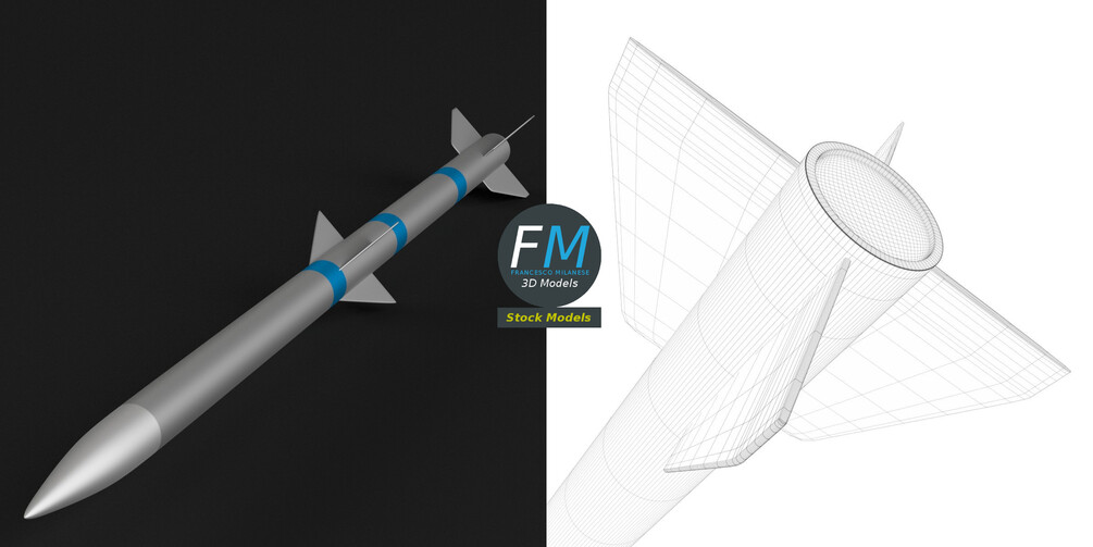 3D MODEL - AIM-120 AMRAAM Missile