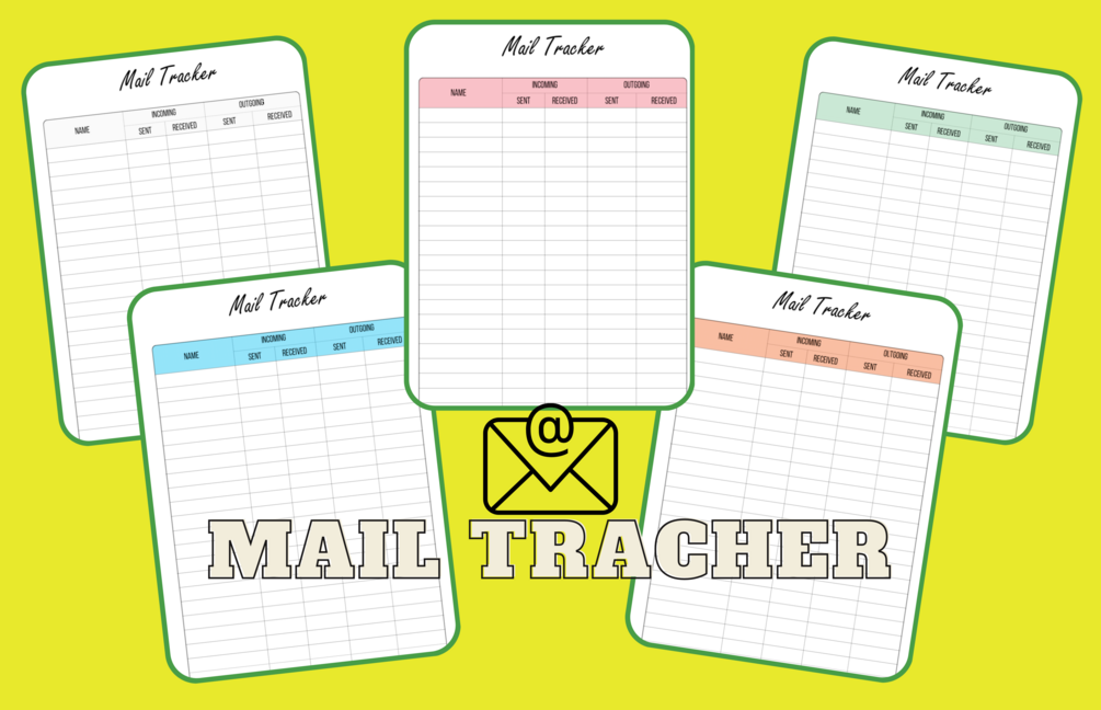 110 Pages 6x9 Mail Tracker Interiors PDF for KDP