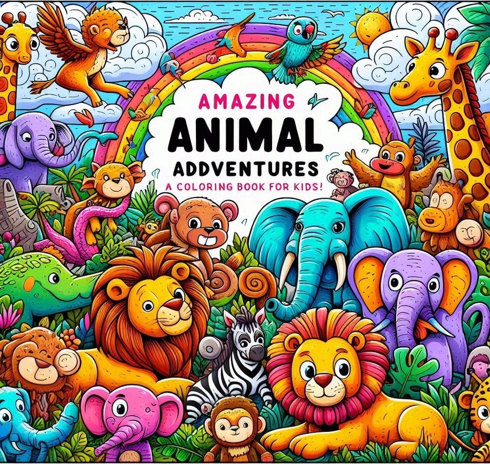 Amazing Animal Addventures (A Coloring Book for Kids)