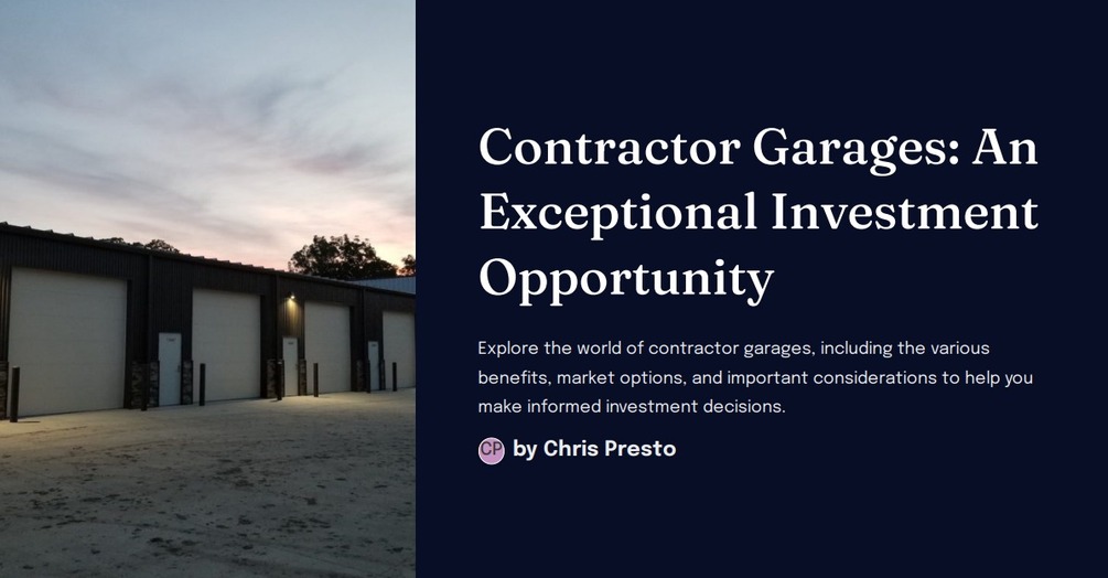 Contractor Garages - An Exceptional Real Estate Investment Opportunity