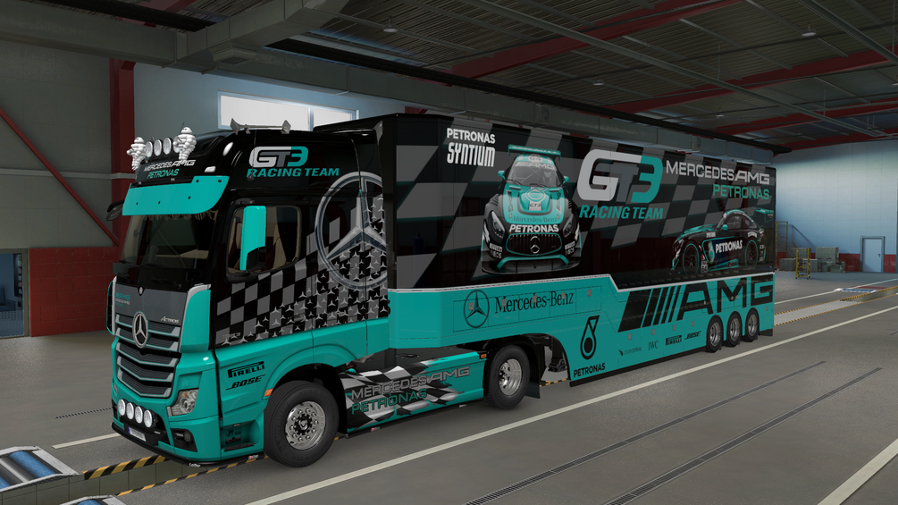 Mercedes Benz - New Actros & Racing Trailer Set - GT3 AMG
